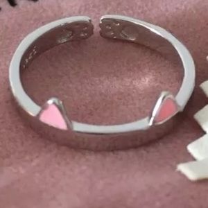 Jewelry | Sterling Silver Pink Cat Ear Adjustable Ring | Poshmark